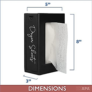 Ilyapa Magnetic Dryer Sheet Holder, Dryer Sheet Dispenser, Black Dryer Sheets Container, Wall Mounted Farmhouse Style Laundry Sheet Holder, Laundry Sheets Organizer for Laundry Room Storage Decor