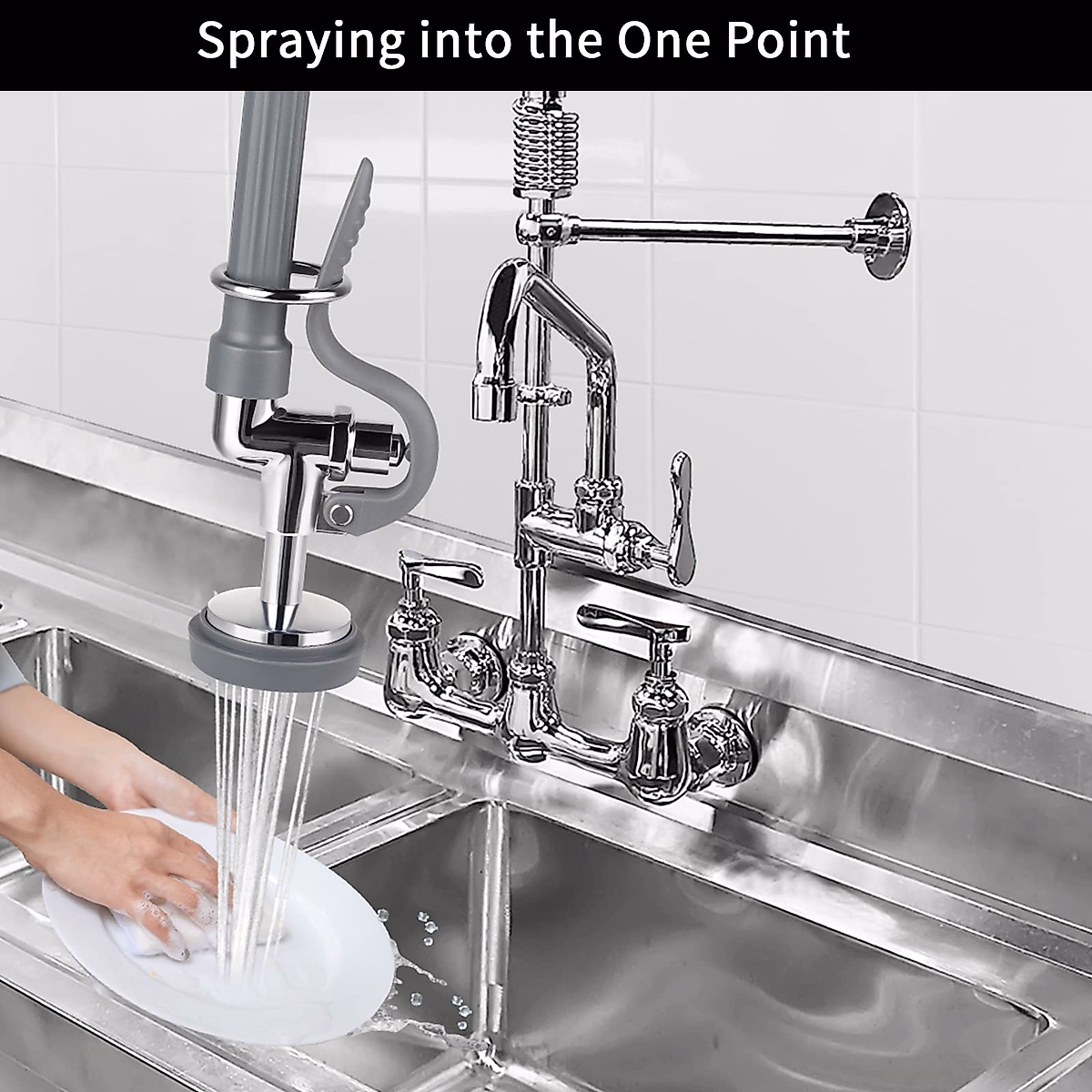 3 Pack Commercial Spray Valve Repair Kit for Most Commercial Sink Pre-Rinse Sprayer Spray Face Bumper and Screw Repair Part 1.42 GPM, Grey