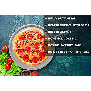 DecorRack 2 Pack 13 Inch Alloy Steel Pizza Pan, Non-Stick Coating, Dishwasher Safe Serving Tray, Round Baking Tray for Oven Use