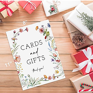 Baby Shower/Bridal Shower/Wedding Decoration Sign- Card And Gift Thank You, Baby Shower Decorations, Floral Sign for Baby Shower, Pink Flower Baby Shower, Boho Baby Shower Sign (8 x 11 inch) BSS03