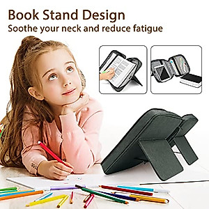 Bible Covers for Men & Women, Bible Case Carrying Church Bag with Book Stand, Bible Bag with Handle, Zipper and Multi-Pockets for Scripture Study Bible Protector, Deep Gray (Patent Pending)