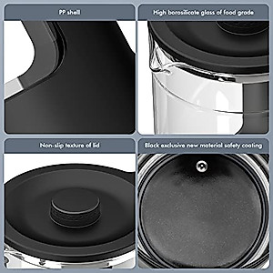 Smart Electric Kettle Quiet Glass Electric, Prevent Limescale Ruste Lnner Liner Base，Keep Warm Tea Kettle & Hot Water Boiler，Temperature Control with 5 Presets，Auto Shutoff and Boil-Dry Protection