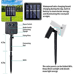 Cute Mushroom Solar Lights 20LED, 28 feet, 8 Modes, Solar Waterproof, This Mushroom Light is Very Suitable for Outdoor Decoration, Adding Color to Your Garden (Warm White)