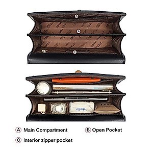 LAORENTOU Cow Leather Quilted Purse and Handbags for Women Satchel Shoulder Bags with Chain Strap, Ladies Chain Crossbody Bags (Black)