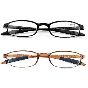 Mcoorn Lightweight Reading Glasses,Flexible(Memory Plastic) Readers, Men and Women