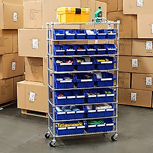 Storage Rack by Member's Mark Features 24 Durable Bins, 3-Inch Wheels and Zinc-Plated Steel Construction,Perfect for Efficient Organization