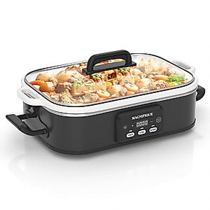 Magnifique 4 Quart Casserole Digital Slow Cooker, Premium Ceramic Bakeware for Oven, Dishwasher Safe Baking Dish