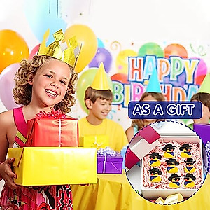 32 Set Mini Cowboy Rubber Duck with Cowboy Hat Scarf and Sunglasses Mini Yellow Duckies Bath Party Toy Mini Squeak Duck Bathtub Toys for Swimming Pool Baby Shower Birthday Party Gifts Decor (Black)