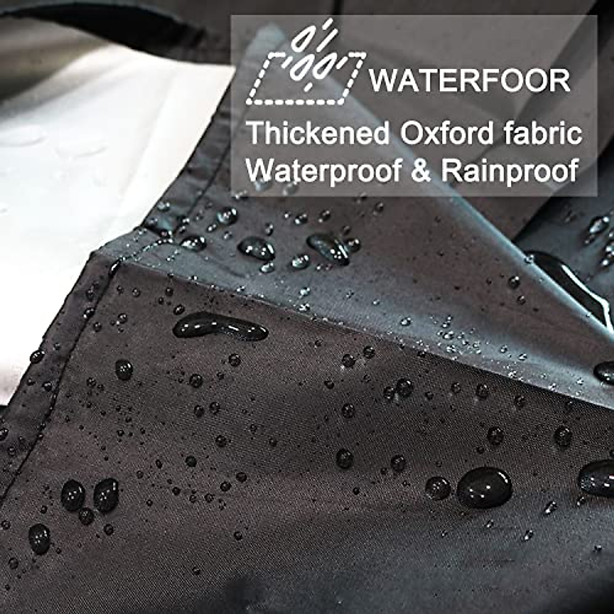 Auzfy Patio Furniture Covers Waterproof, 88.6" L x 88.6" W x 27.6" H, Square Outdoor Table Cover 420D Oxford Outdoor Furniture Protector Anti-UV Rain Snow Dust Wind, Black