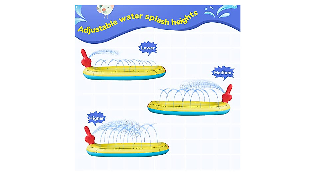 Josen Splash Sprinkler Pool for Kids - Outdoor & Indoor Water Fun