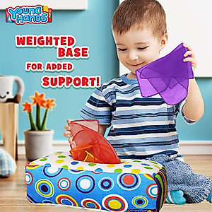 Sensory Pull Along Baby Tissue Box - Montessori Toy for Babies and Toddlers Tissue Box Learning Toys for 5 Months + STEM Educational Toys for Toddler Infant Babies (Large)