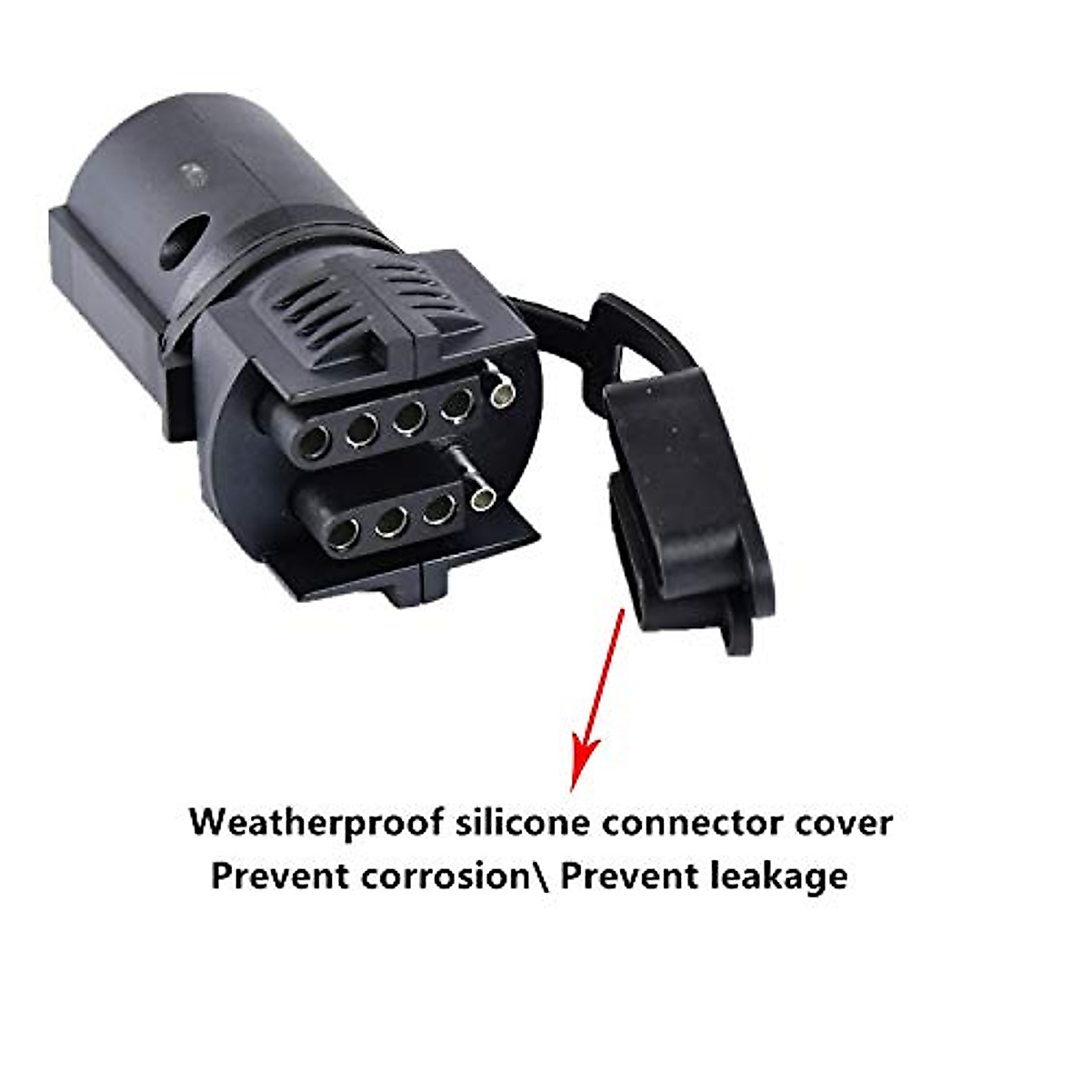 Super repairman 7 Pin Round to 4 Pin 5 Pin Flat Blade Trailer RV Boat Adapter Plug