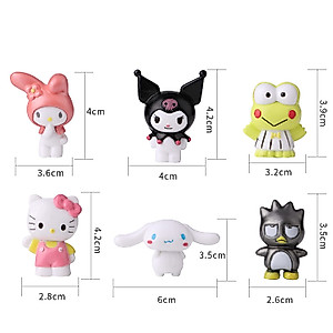 6 Pack Cute Cartoon Birthday Cake Topper, Kids Birthday Party Supplies Decorations,Bouquet,Charms