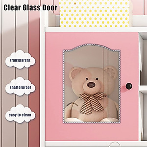 Study Desk with Hutch & Bookshelf & Drawers,Wooden Computer Desk Home Office Desk Teenager Desk,Cute Writing Study Desk Bookshelf Combo for Girl Boy(31.5inch, Pink)