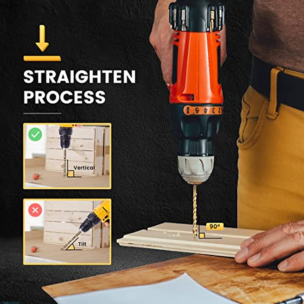 BOEN Cobalt Drill Bit Set - 13PCS M35 High Speed Steel Twist Jobber Length Drill Bits 1/16" - 1/4", Drill Bit for Hardened Metal, Stainless Steel, Cast Iron, Plastic and Wood, Indexed Storage Case