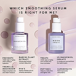 HERBIVORE Bakuchiol Retinol Alternative Face Serum REGULAR STRENGTH - Bakuchiol + Peptides, Smooths Skin, Reduces Fine Lines & Wrinkles, Plant-based, Vegan, Cruelty-free, 30mL / 1 oz