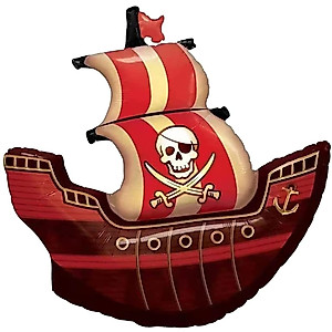 Pirate foil balloons.pirate ship skull captain balloon for pirate party decorations,pirate theme birdthday party decorations.Halloween Party