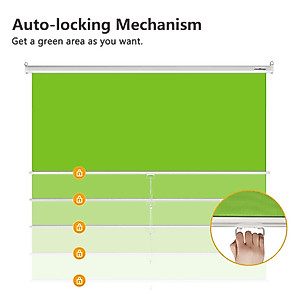 excelimage Pull-Down Green Screen Backdrop, 79”x75” Auto-Locking Chroma Key Panel with Wrinkle-Resistant Green Fabric for YouTube Videos, Music Videos, Photography, TIK Tok, or Gaming (White)