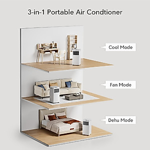 Pulemela 8,000 BTU Portable Air Conditioner with Remote Control Cool to 350 Sq.Ft,3-in-1 Portable AC Unit for Room,Installation Kit