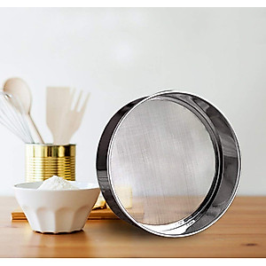 AMPSEVEN Flour Sifter for Baking - Stainless Steel 40 Mesh Small Tamis 6inch Round Sifter,Mini Fine Mesh Flour Sieve(6 Inch, 40m Mesh)