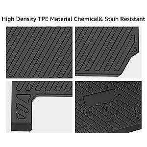 Front Floor Mats, A & UTV PRO All Weather Floor Liners for 2018-2024 Polaris Ranger XP 1000 Crew Accessories, Replace # 2882780,TPE Material Slush Liner