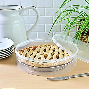 Youngever Plastic Pie Container, Clear Round Food Storage Container with Lid, Fresh Pie Keeper, Cupcake Carrier, Food Container for Cupcakes, Cookies, Cheesecakes