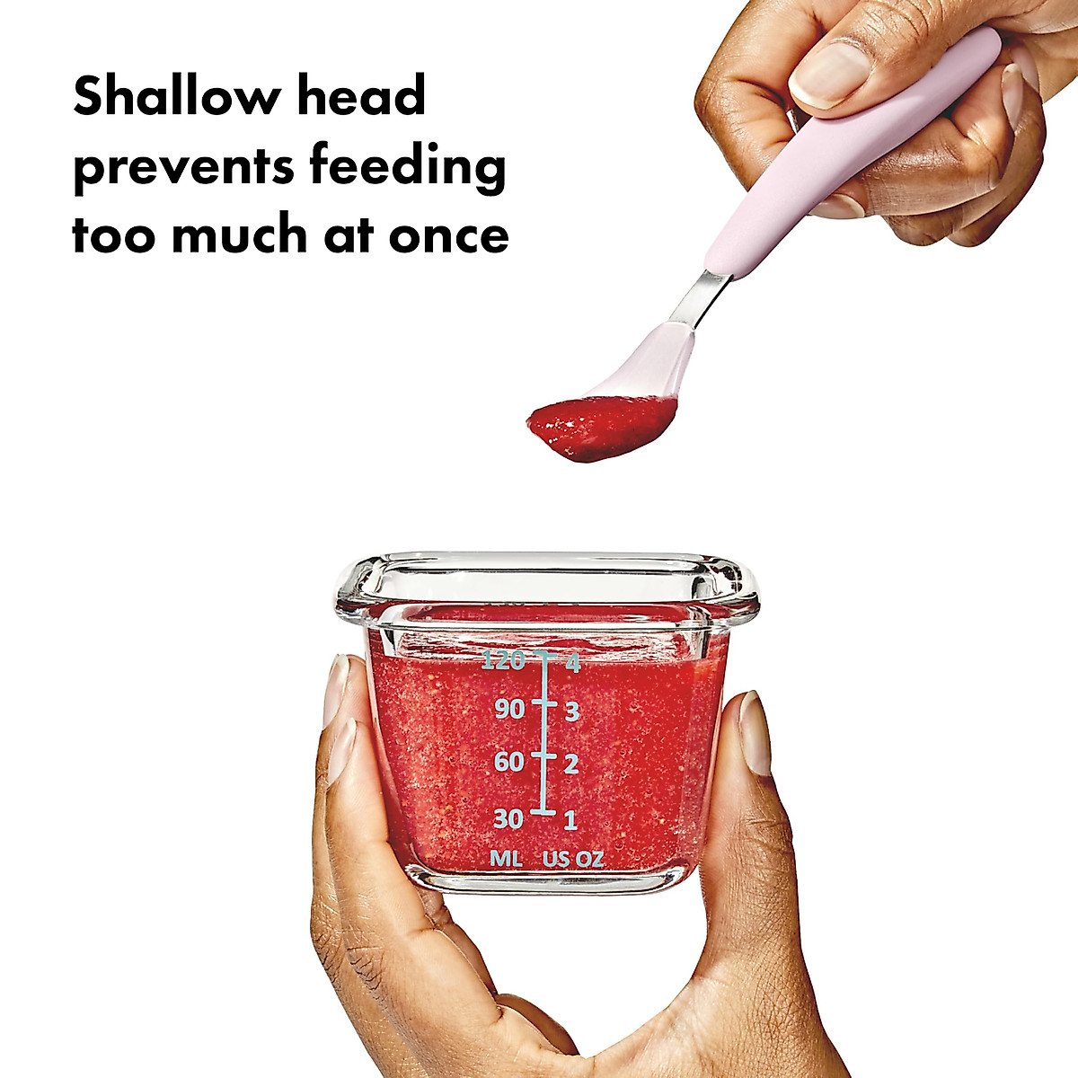 OXO Tot Feeding Spoon Set with Soft Silicone - Opal and Blossom