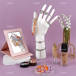 AUEAR, Female Mannequin Hand Display for Jewelry Holder Bracelet Necklace Ring Stand (White, 11"x7.3", 1 Pack)