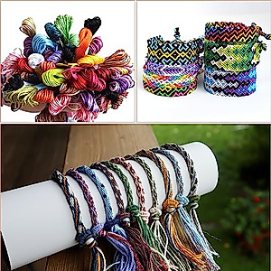 Caydo 100 Colors Embroidery Floss and 12 Skeins Variegated & 10 Skeins White & 10 Skeins Black Color and 10 PCS Floss Bobbins for Friendship Bracelet Strings Kits, Cross Stitch Sewing Crafts