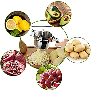 Potato Ricer Stainless Steel Potato Masher, Food Ricer, Fruit and Vegetables Press with 3 Removable and Interchangeable Discs, Manual Masher Ricer Kitchen Tool