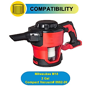 SpaceTent 3 Pack 49-90-1951 Vacuum Filters for Milwaukee M18 Compact Vac 0882-20, part# 49-90-0160.