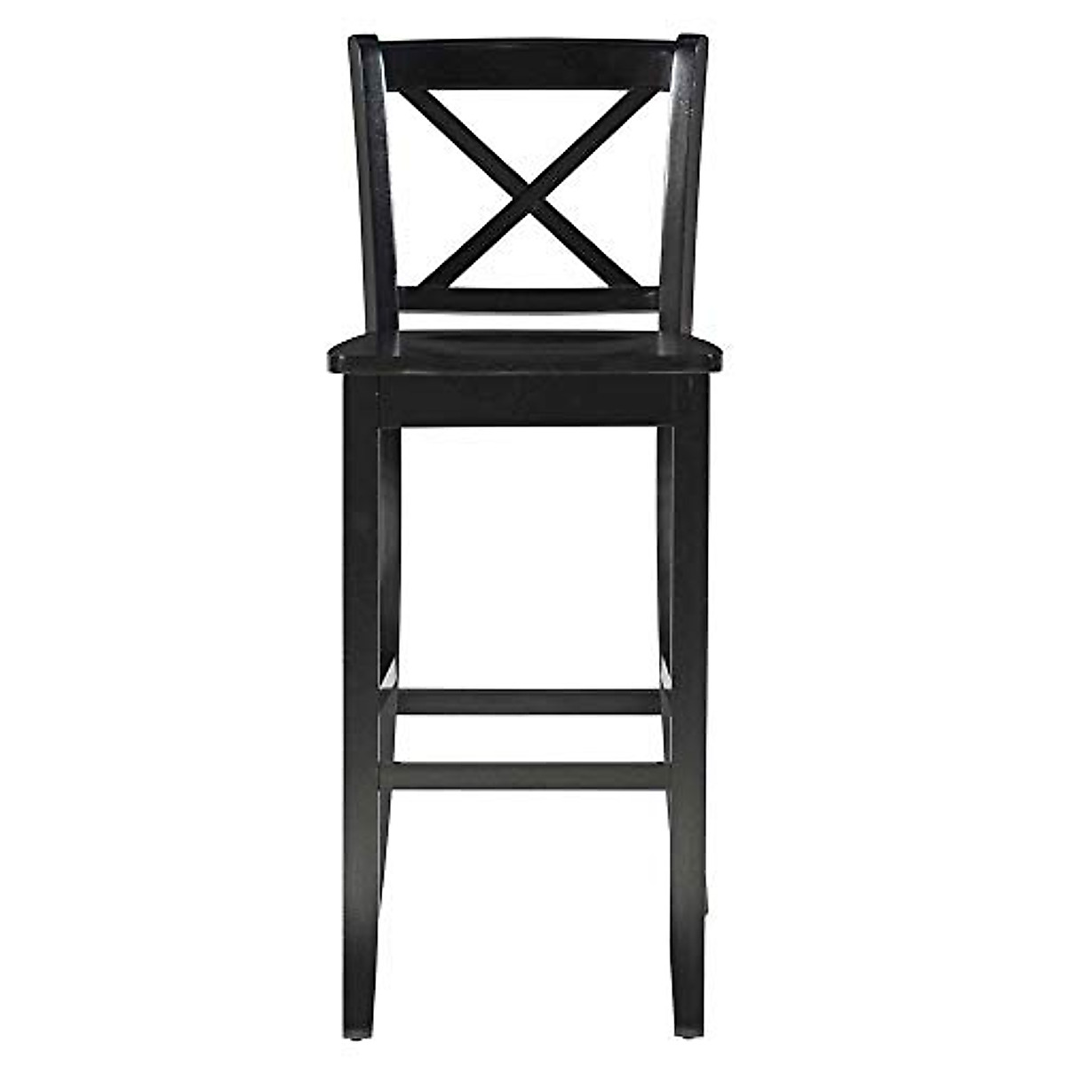Linon Home Dcor Finished X-Back 30", Black Bar Stool, 16"W x 17.91"D x 42.91"H,