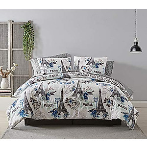 Geneva Home Fashion Cherie Blue Bed in a Bag Set, Queen