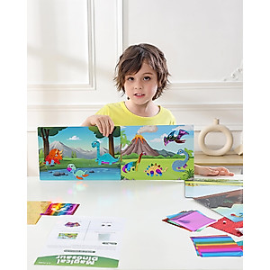 Ezelisy Foil Craft Kit for Kids - Fun Dinosaurs Art Activity for Boys Girls Ages 4-9