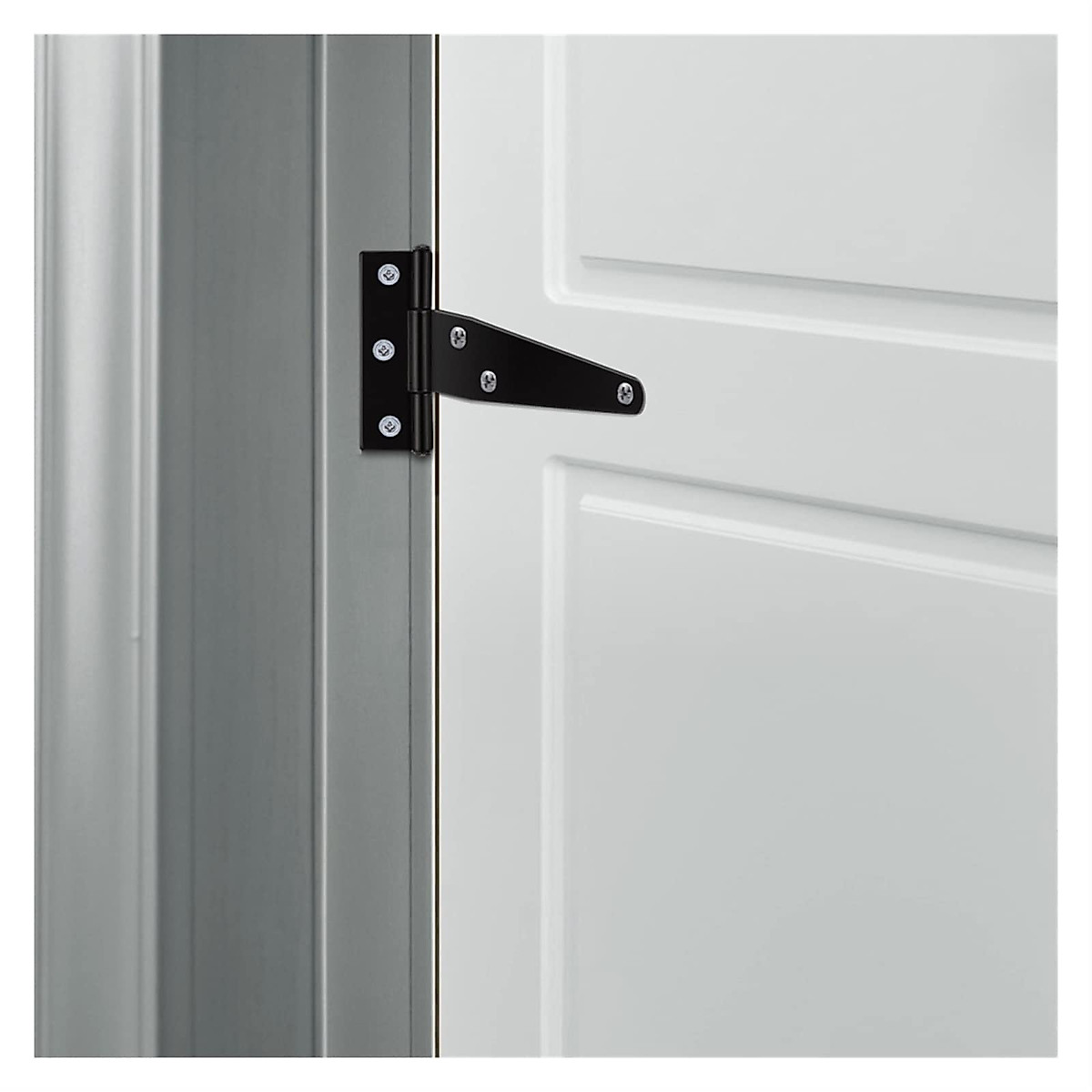 Heavy Duty Hinge,Long Strap T Hinge, 6 Pcs Hinges, T-Shaped Iron Light Hinges Old Style Wooden Box Wooden Fence Shed Barn Door Black Hinges Home Furnishing