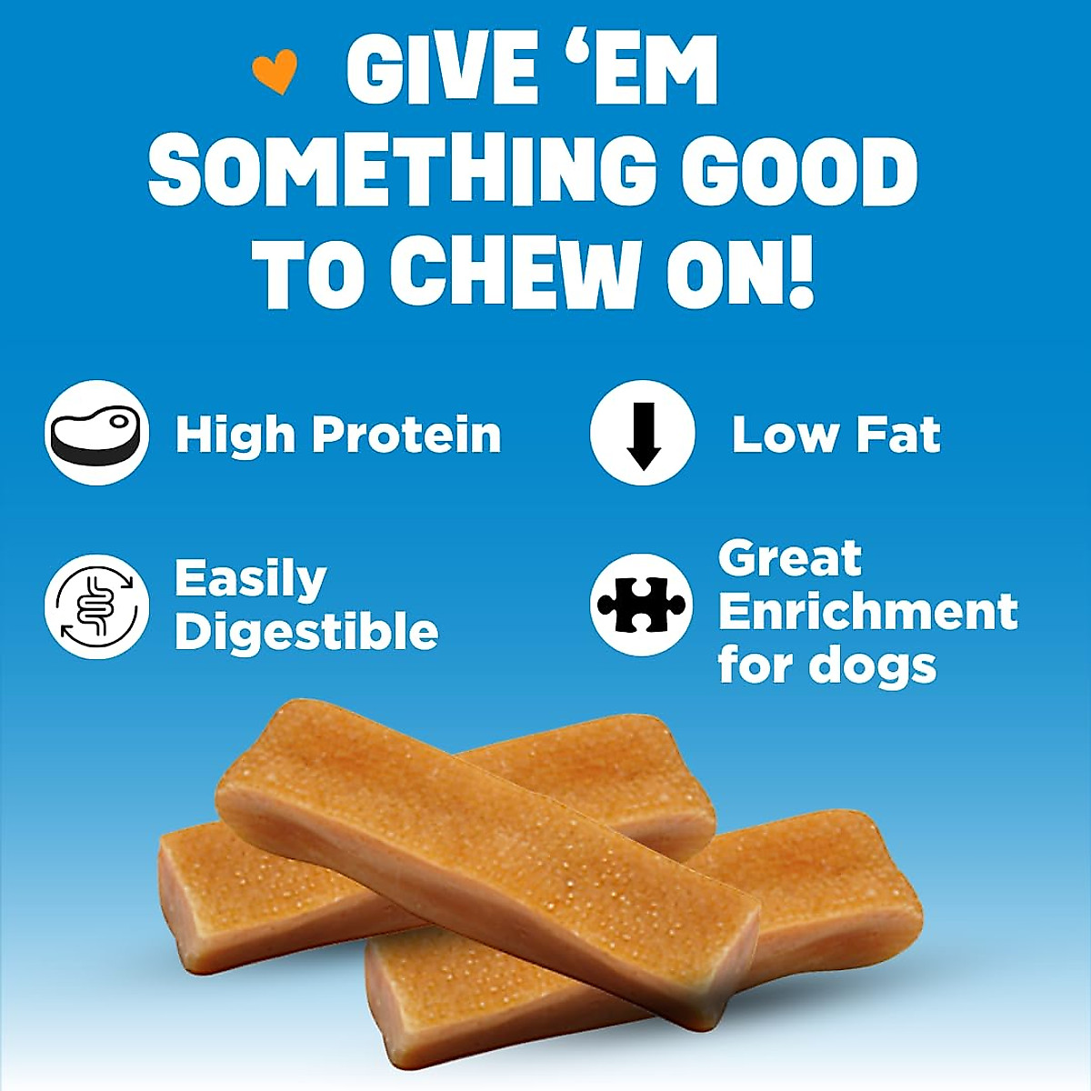 Dinovite YakoSnaks - Himalayan Yak Chews for Dogs - Long Lasting and Low Odor Yak Cheese Dog Chews (Medium/Large Dogs)