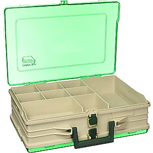 Plano Magnum Tackle Box Double Side Sandstone/Green 1119, Premium Tackle Storage,Multi