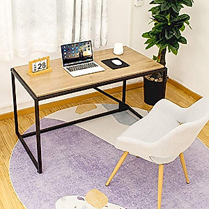 Coral Flower Computer Desk Writing Table Workstation with Durable Scratch-resistant Laminate Surface and Metal Frame.