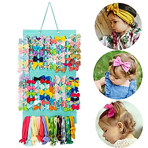JOYMOMO Hair Bow Holder Organizer For Girls Hair Bows Organizer Display Hanging Headband Organizer Hair Accessories Storage For Headbands, Hair Clips,Scrunchies (Without Hair Bows) (green)