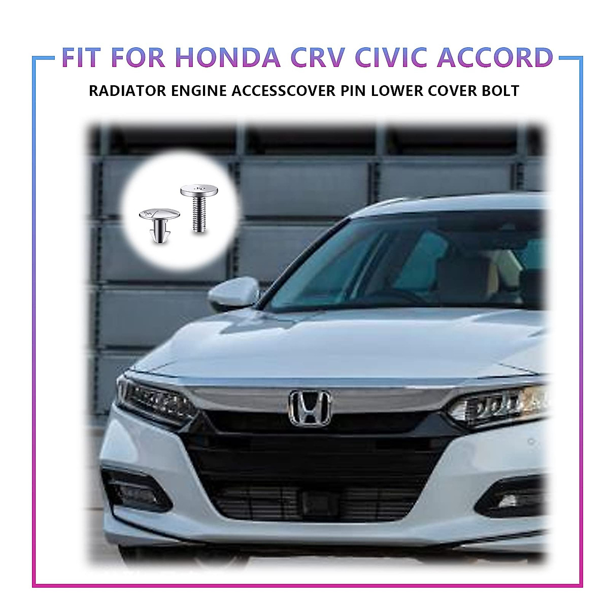 neynavy 8 PCS Lower Engine Cover Bolt Pin Screws, Radiator Engine Access Cover Pin, Lower Engine Cover Bolt Radiator Access Cilps, Suitable for Accord Civic CRV (Silver)