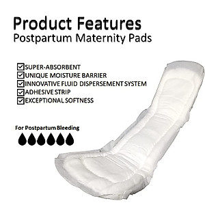 Postpartum, Bladder Control & Incontinence Pads for Women, [Pack of 28] – Long, Large Maximum Absorbency Heavy Flow Pads - Soft Disposable Post Birth Pads for New Moms- Vakly Postpartum Guide (2 Pack)