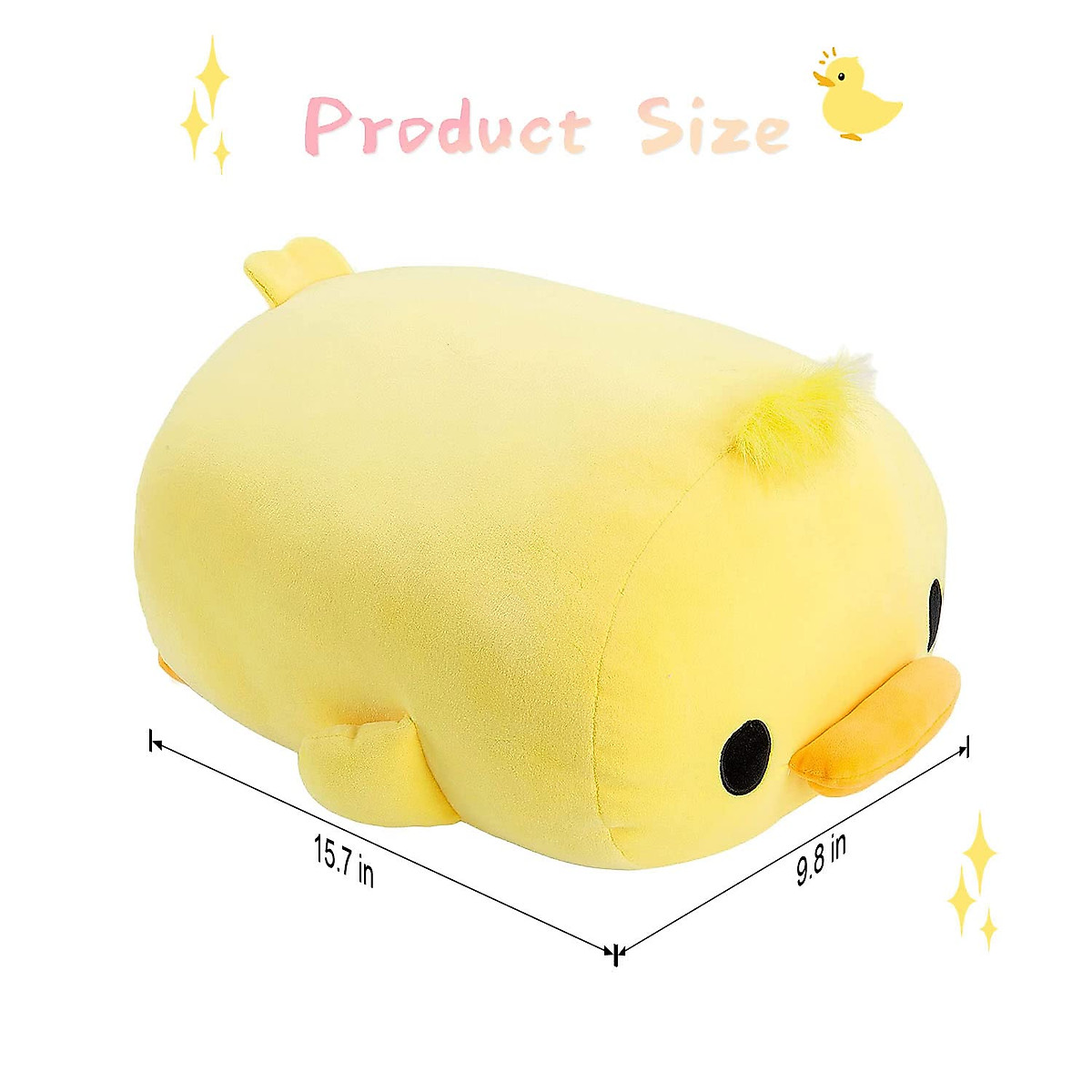 PUEENOD Duck Plush Toy, Duck Plushie Stuffed Animal Toy Gifts for Kids Yellow 15Inch