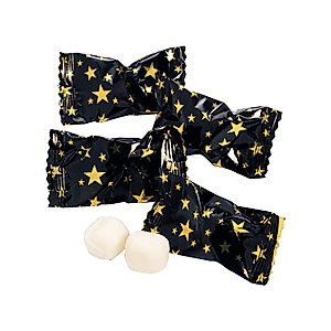 Fun Express Black with Gold Star Butter Mints Candy - 108 Pieces of Buttermints Candy for Unforgettable Celebrations - 14 Oz of Sweet Memories, Ideal for Wedding Favors, Rehearsal Dinner Favors