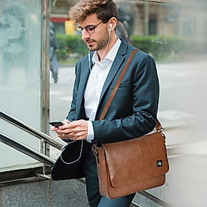 Oak Leathers Tan Leather Laptop Bags For Him And Her | Multiple Compartments | Spacious And Chic | Adjustable Shoulder Satchel