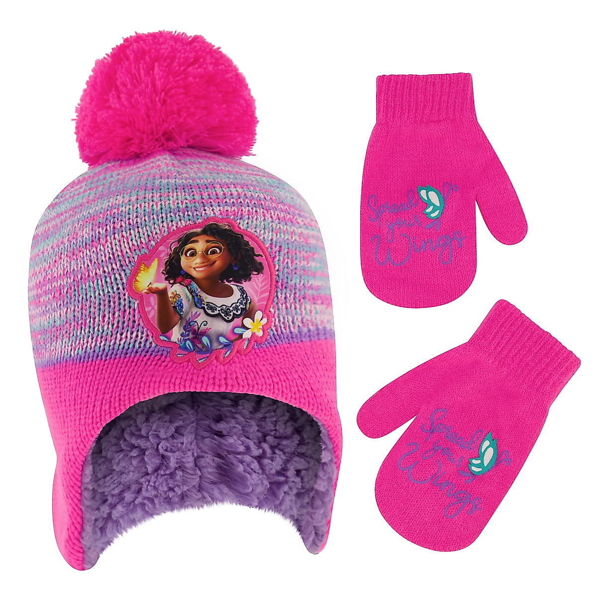 Disney Girls Toddler Winter Hat and Mittens Set Ages 2-4 Or Encanto Hat and Kids Gloves Set for Ages 4-7