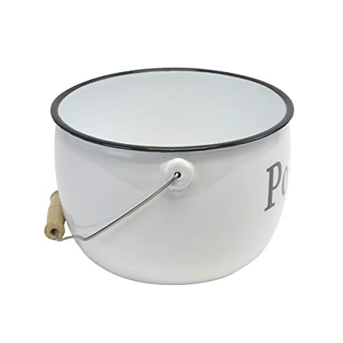 Treasure Gurus 3pc Set Rustic White Enamel Potato Onion Produce Storage Basket Metal Vegetable Bin Farmhouse Decor