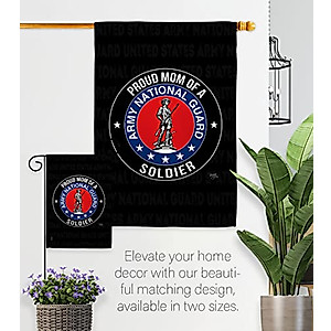 Breeze Decor Army Proud Mom Soldier Garden Flag Armed Forces National Guard ANG United State American Military Veteran Retire Official House Banner Small Yard Gift Double-Sided, Made in USA