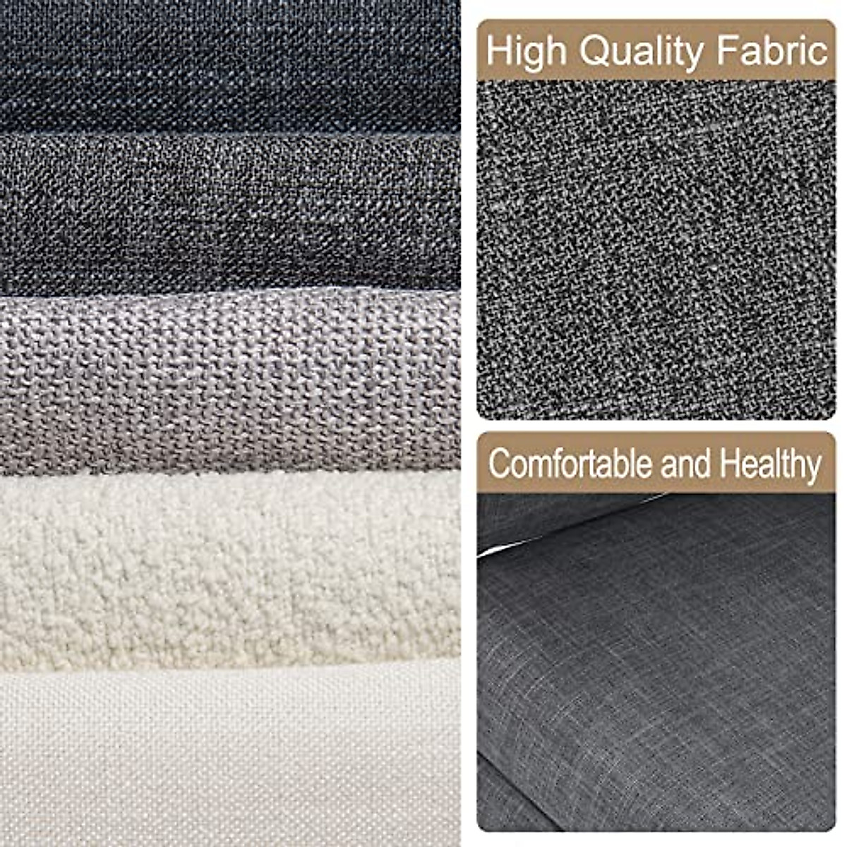 HOMERILLA Sectional Sofa, Modular Sofa, Modern Loveseat Living Room Seater Sofa with Armrest, Sleeper Bed Couch, Easy to Clean Sofa, L-Shape Sofa, 3-Seat Sofa, Dark Grey