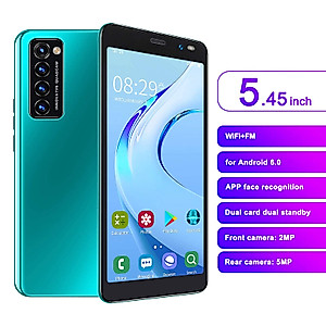 KIKYO Unlocked Smartphones,LANDVO Rino4 Pro 5.45in Dual SIM Unlocked Cell Phone,1GB RAM + 8GB ROM,2MP+5MP Dual Camera,Face ID Android Phone with 2200mAh Battery(Green)