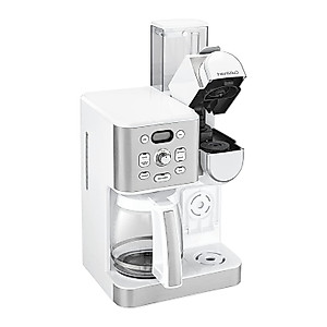 Cuisinart SS-16W Stainless Steel Coffee Maker (White) - 25% Faster Brewing, Combo Coffee Center for Rich Coffee Bundle with Italian Roast Single-Serve K-Cup Pods, and Brewer Cleaning Cups (3 Items)